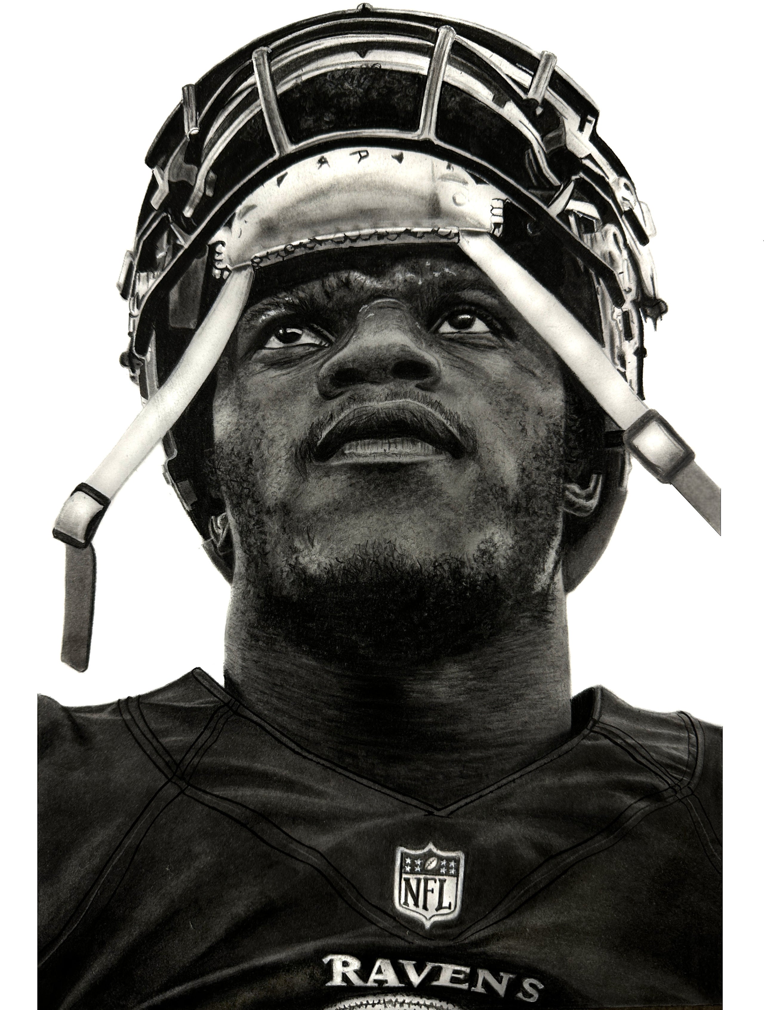 Lamar Jackson 9"x12" Original | Sketches By Stacy
